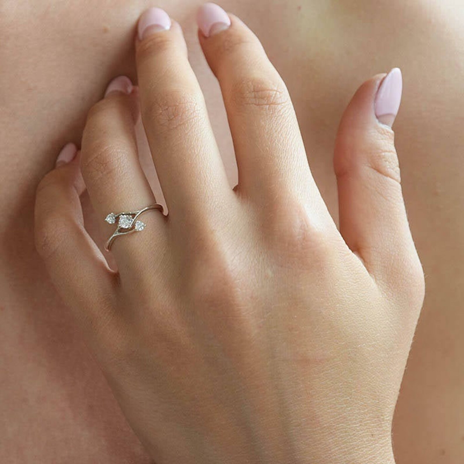 Silver Dainty Promise Ring for Her Womens Promise Ring Art - Etsy