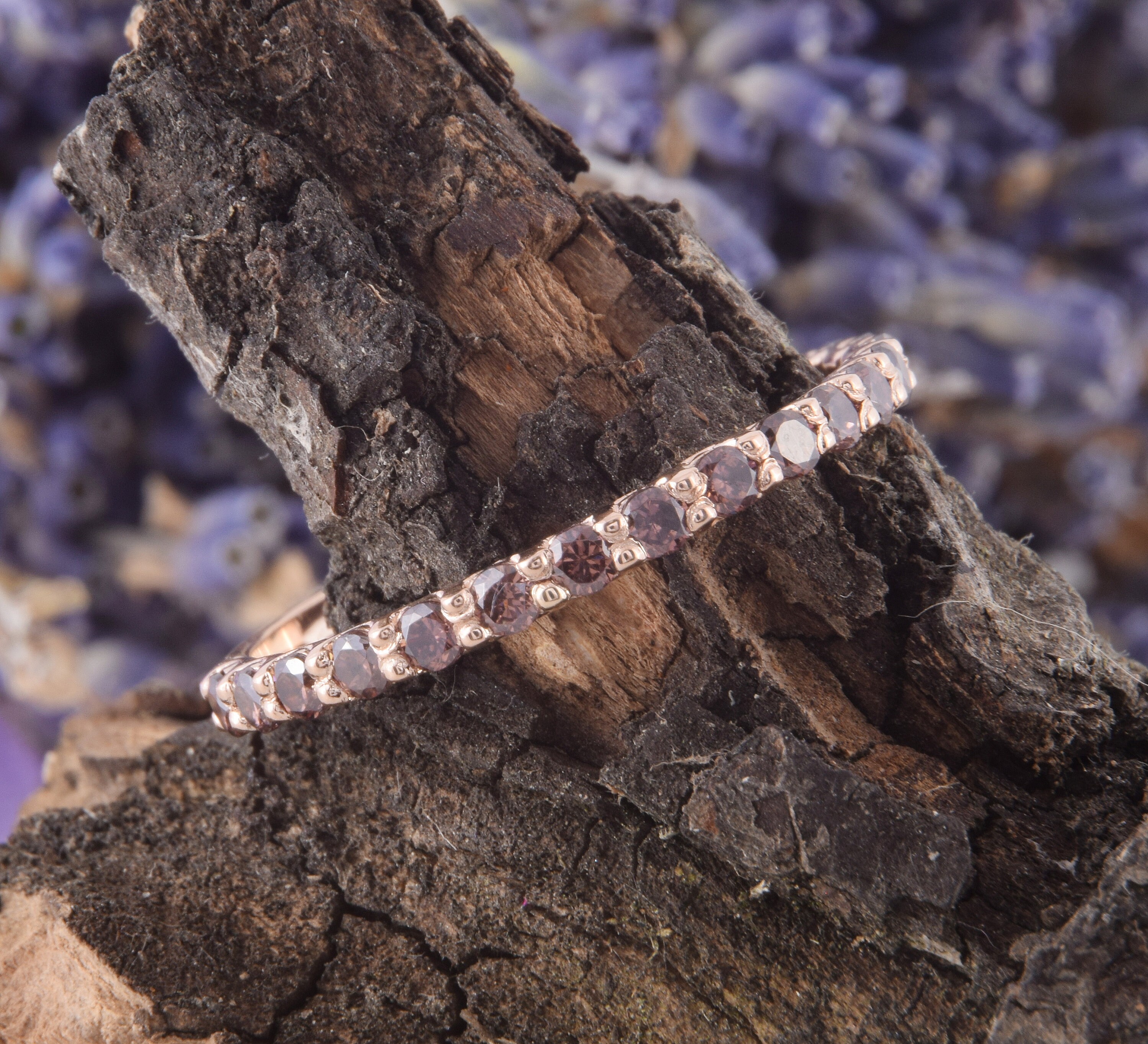 Womens Quartz Wedding Band Smoky Quartz Ring Eternity | Etsy