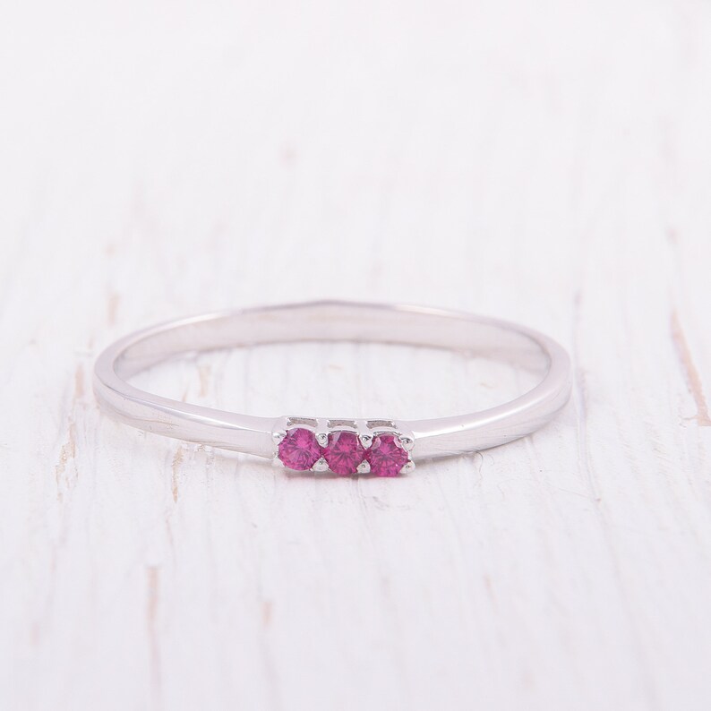 Small Minimalist Ruby Ring Delicate Ruby Ring Dainty Ruby - Etsy