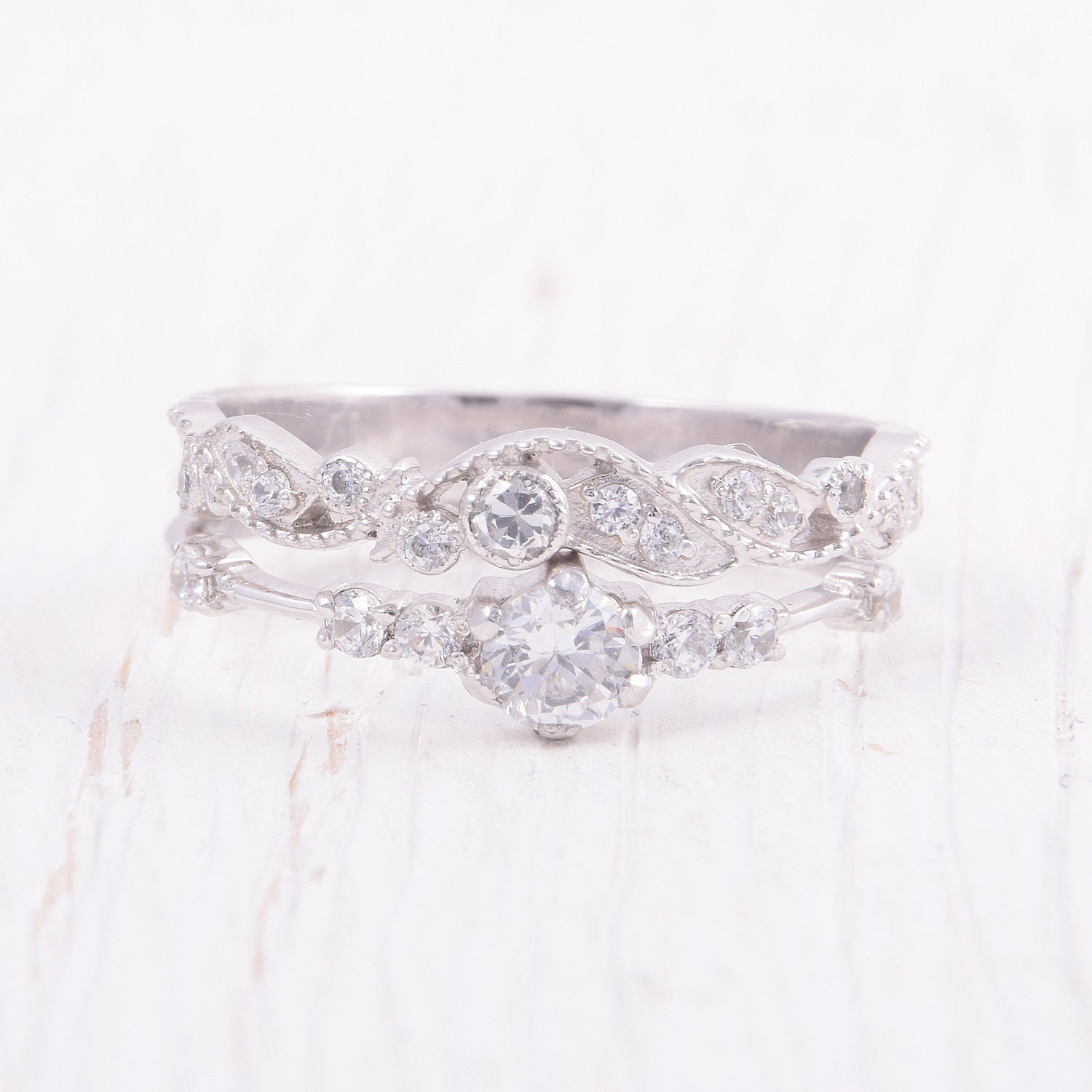 Art Deco Rings, Art Deco Wedding Set, Wedding Rings Set, Antique Rings ...