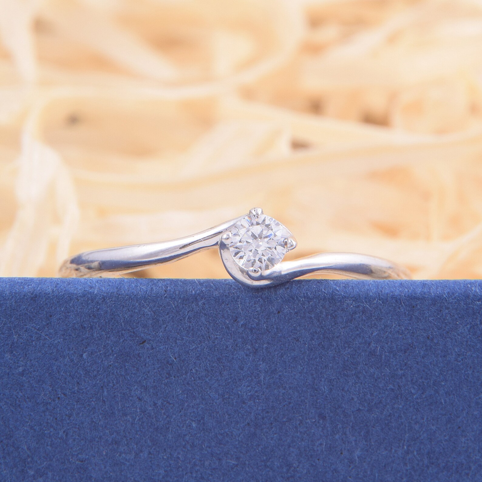 Simple Womens Silver Promise Ring With White Cubic Zirconia | Etsy