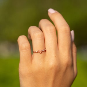 Unique Victorian Style 14k Rose Gold Heart Sunstone Engagement Ring ...