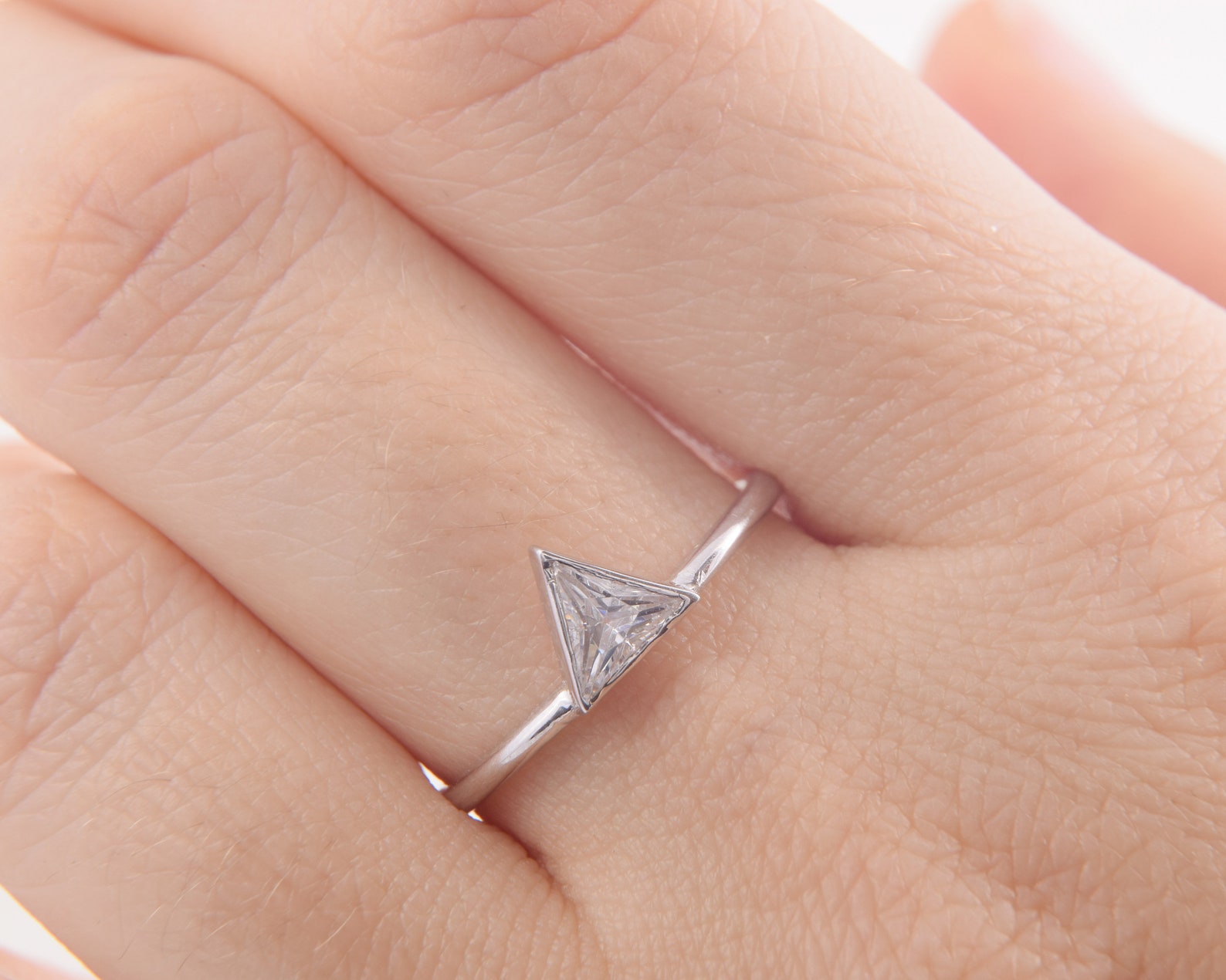Unique Womens Promise Ring Triangle Ring Simple Dainty - Etsy