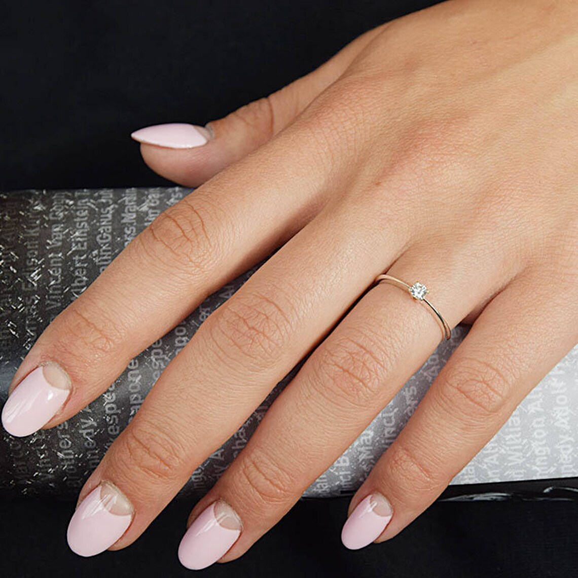 Womens Dainty Silver Ring Small Promise Ring Simple Silver | Etsy