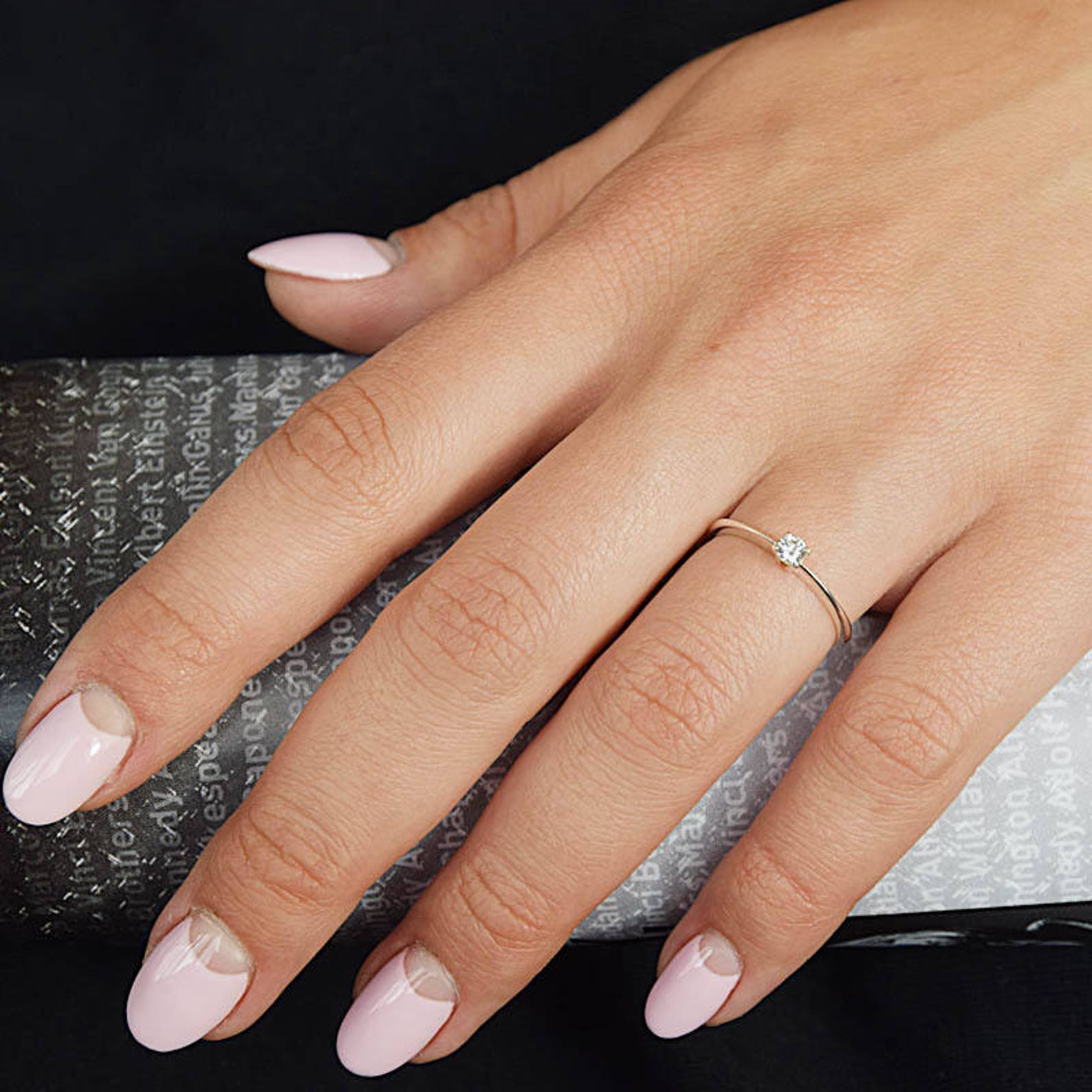 Womens Dainty Silver Ring Small Promise Ring Simple Silver | Etsy