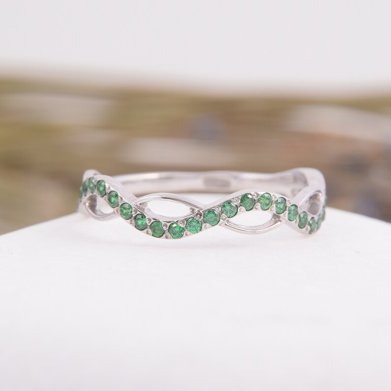 Eternity Wedding Ring Eternity Wedding Band Emerald Wedding - Etsy