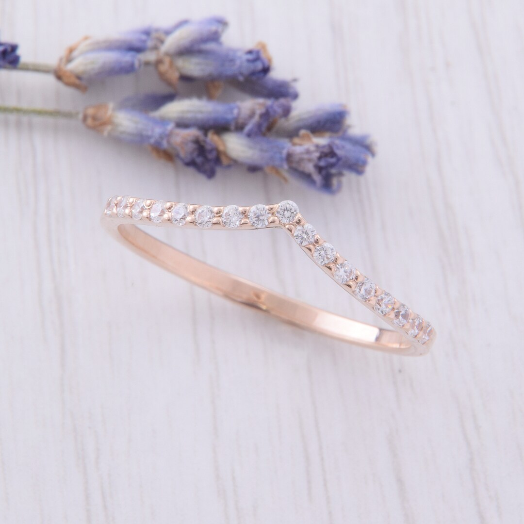 Womens Simple Minimalist Gold Curved Wedding Band, Simple Wedding Band ...