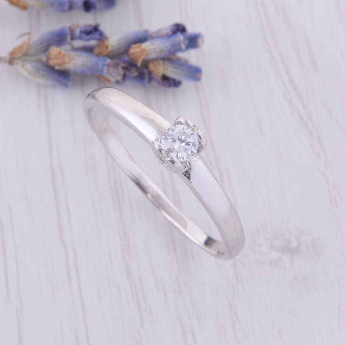 Simple Womens Silver Promise Ring Dainty Promise Ring - Etsy