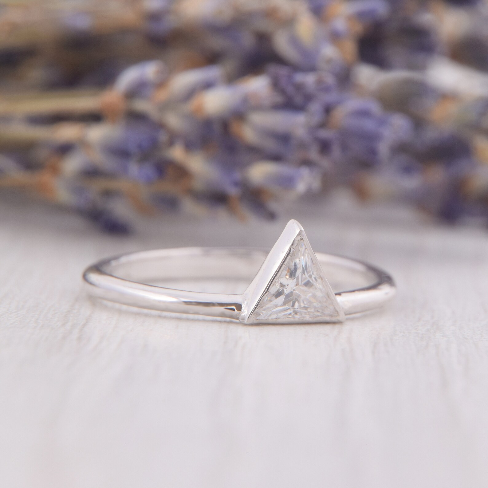 Unique Womens Promise Ring Triangle Ring Simple Dainty - Etsy