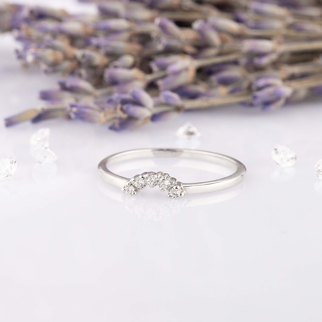 925 Sterling Silver Small & Tiny Curved Wedding Band, Simple Minimalist ...