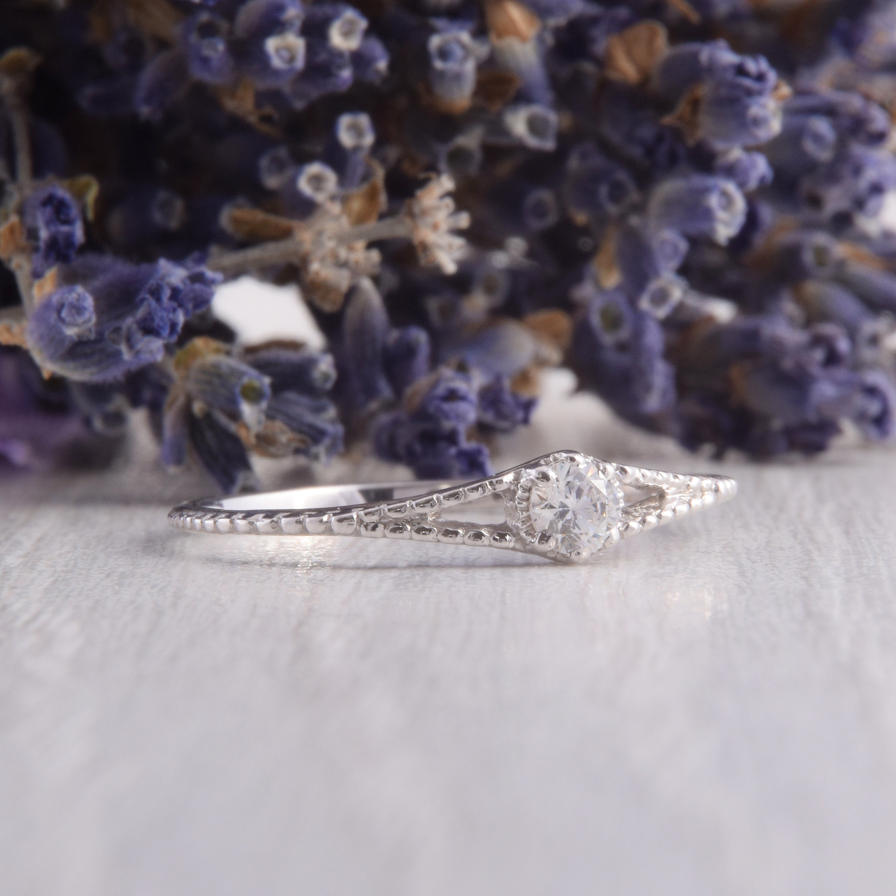 Minimalist Sterling Silver Promise Ring for Her Delicate | Etsy