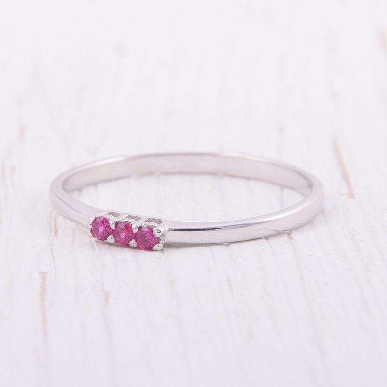 Small Minimalist Ruby Ring Delicate Ruby Ring Dainty Ruby - Etsy