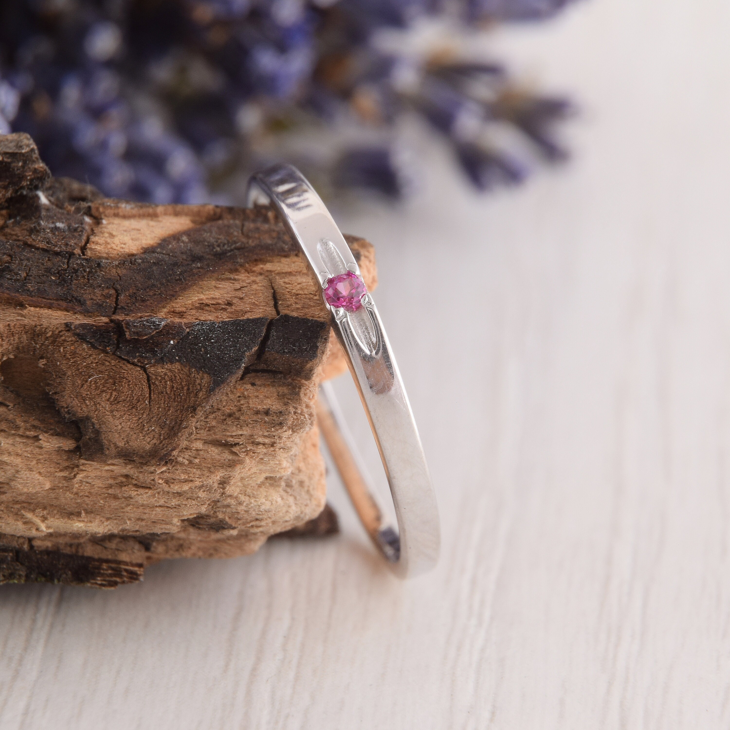 Womens Minimalist Ruby Ring Small Ring Delicate Ring | Etsy