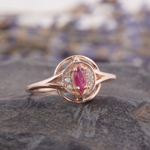 Ruby Ring Art Deco Ring Gemstone Ring Victorian Ring - Etsy