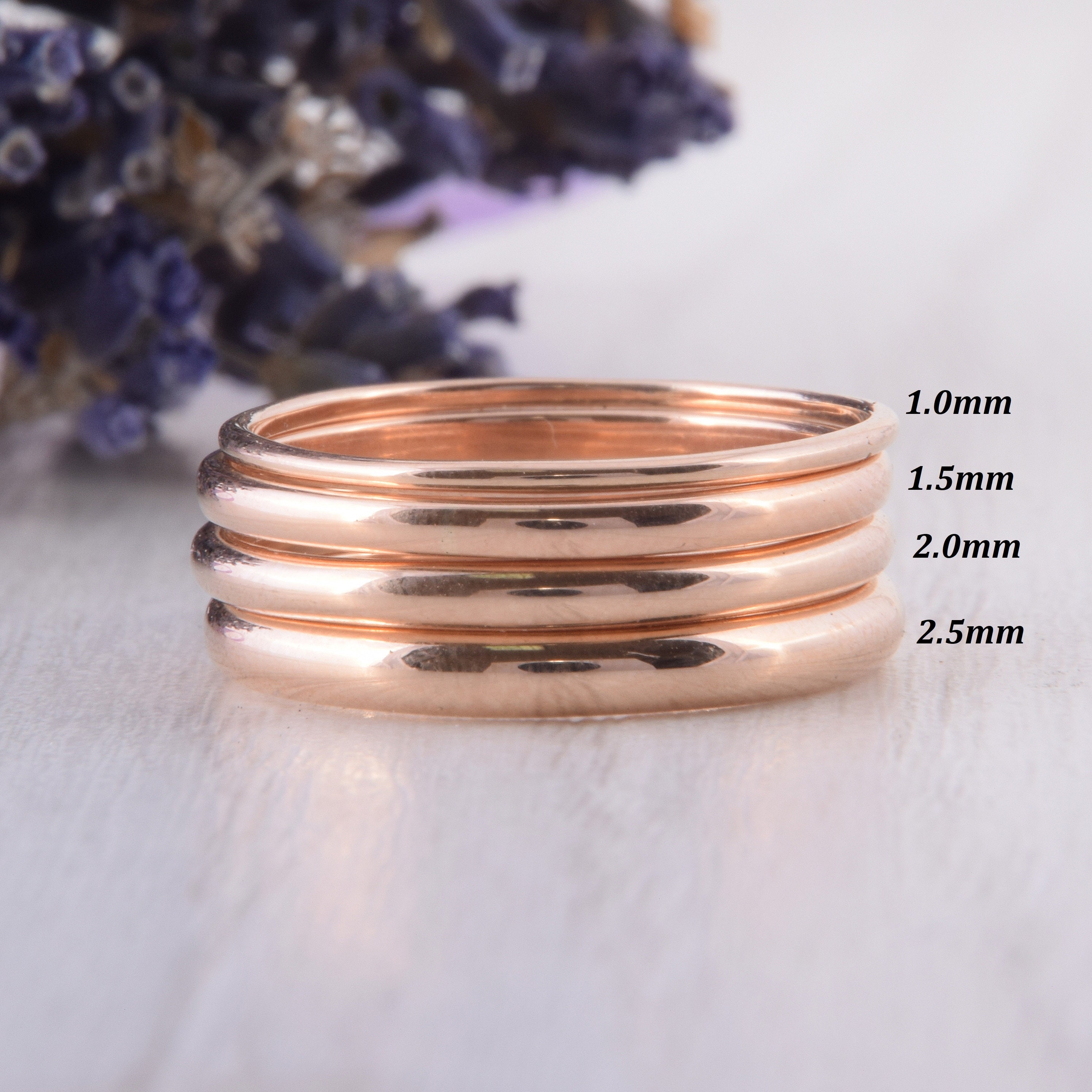 14k Solid Gold Womens Simple Wedding Band Dainty Plain Gold - Etsy Canada