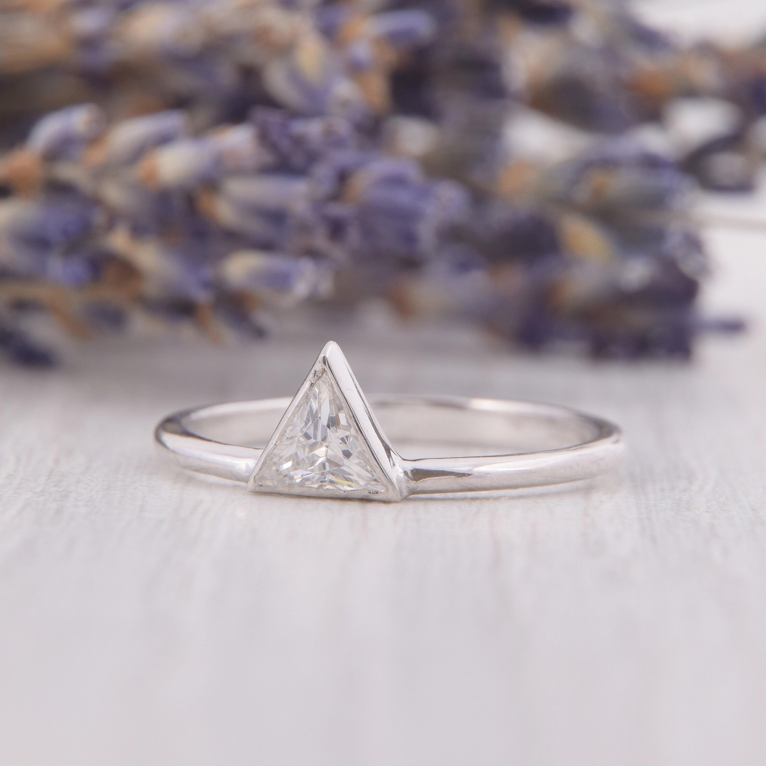Unique Womens Promise Ring Triangle Ring Simple Dainty - Etsy