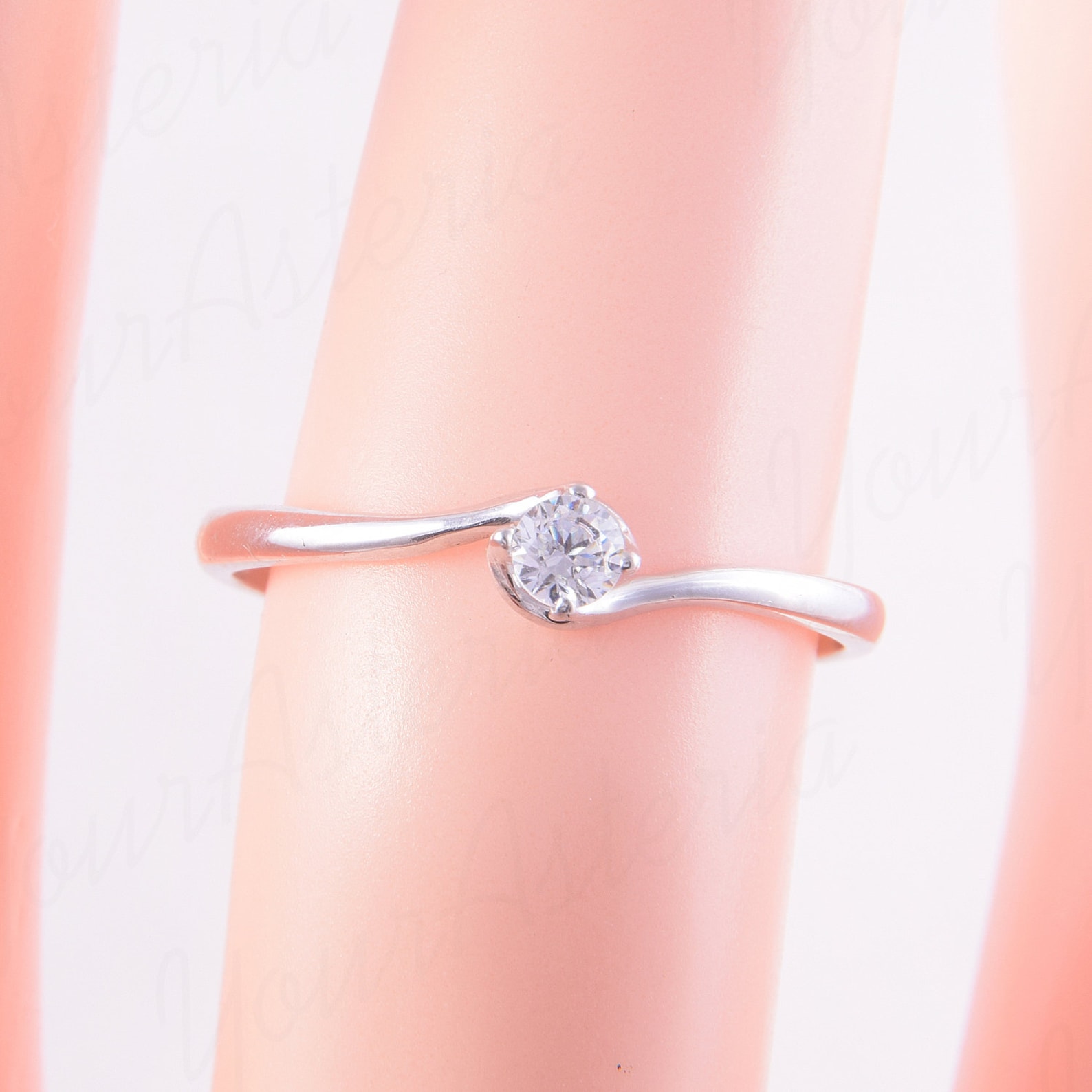 Simple Womens Silver Promise Ring With White Cubic Zirconia - Etsy