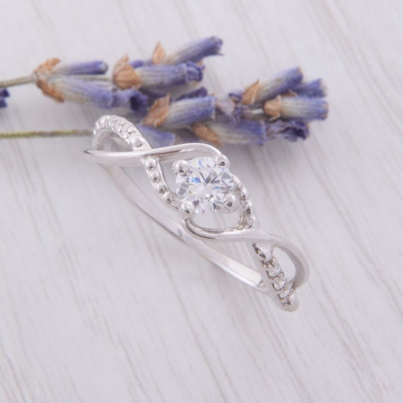 Womens Silver Unique Engagement Ring Unique Art Deco Silver - Etsy