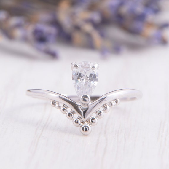 Womens Art Deco Promise Ring Silver Promise Ring for Her | Etsy