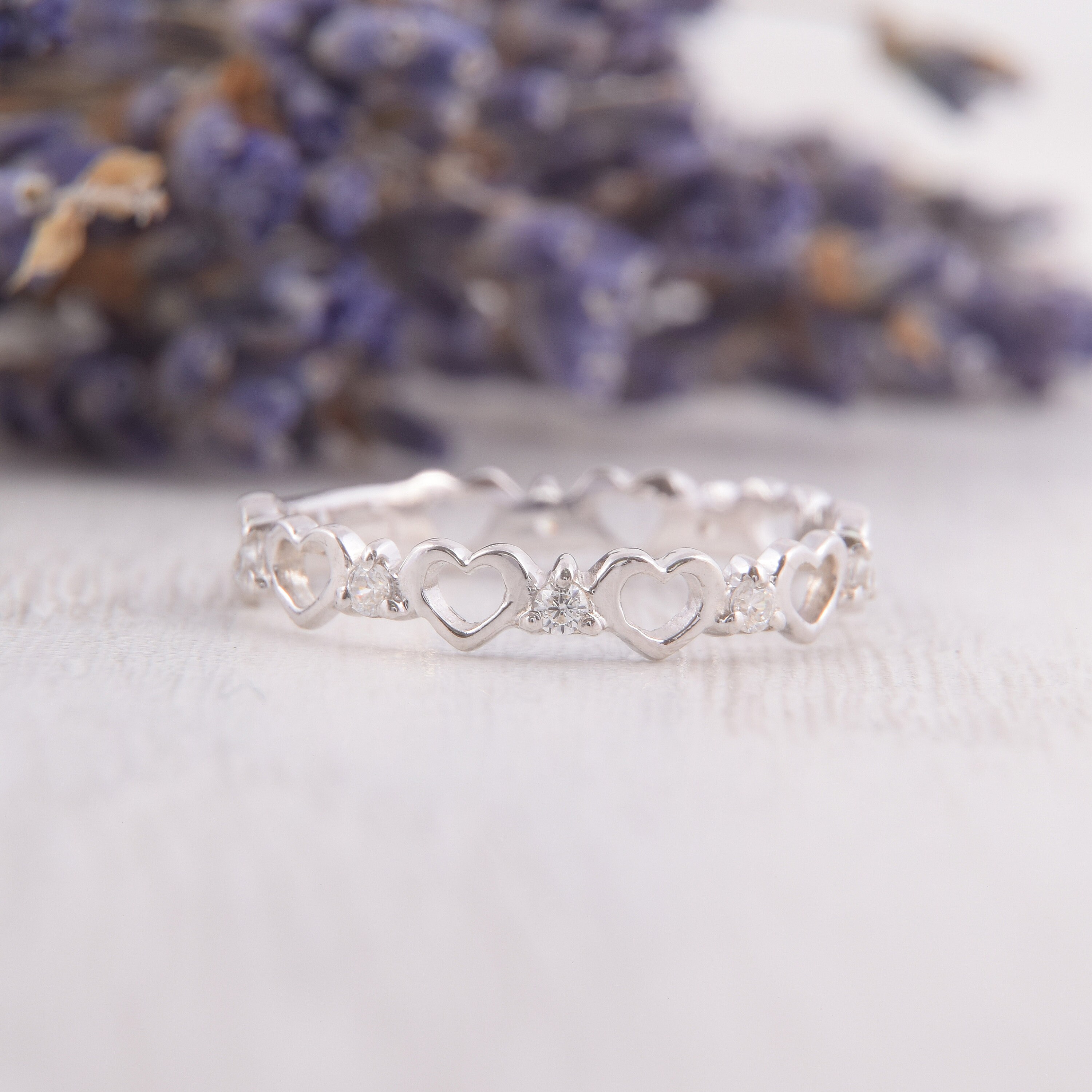 Dainty Wedding Band Heart Wedding Band Minimalist Wedding | Etsy