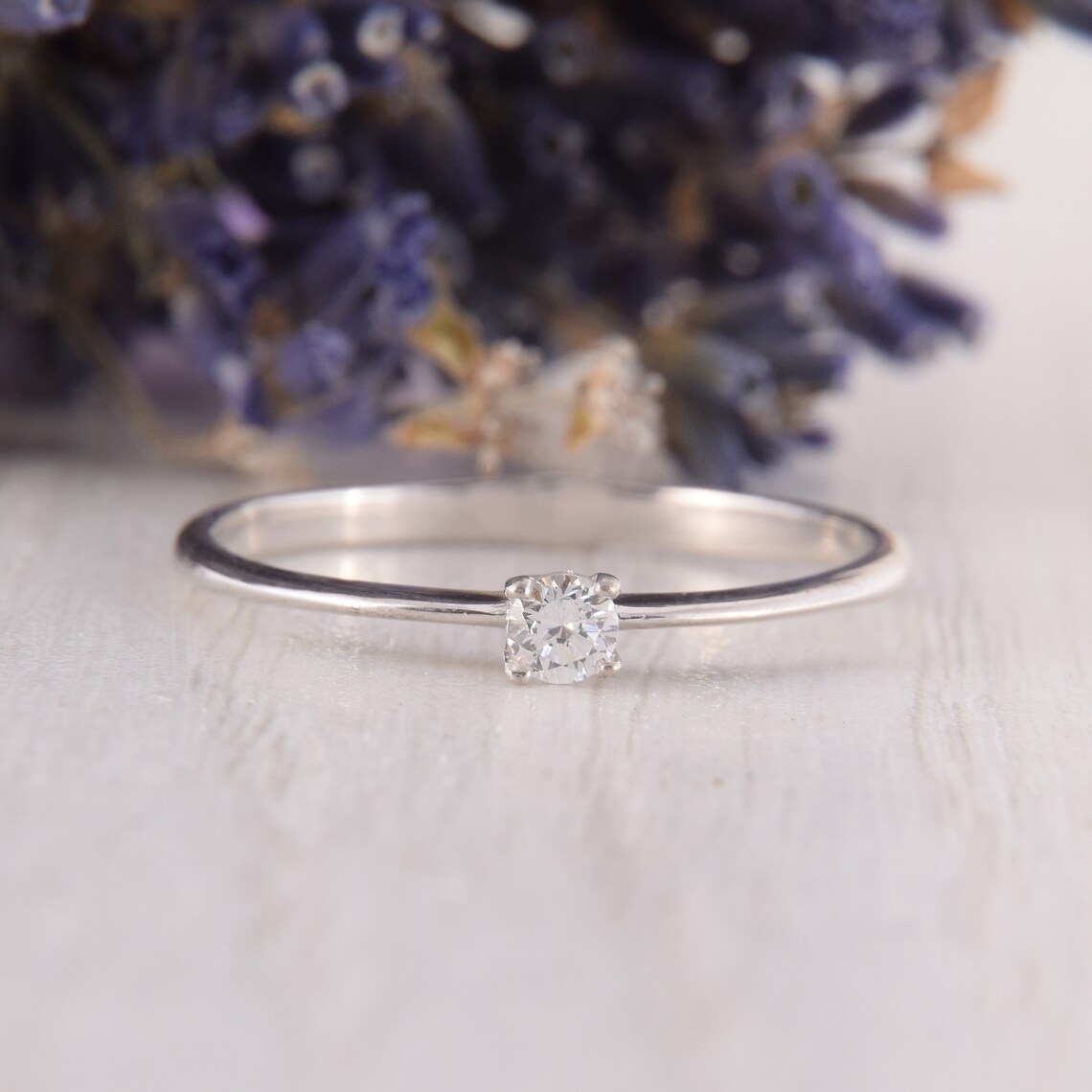 Womens Dainty Silver Ring Small Promise Ring Simple Silver | Etsy