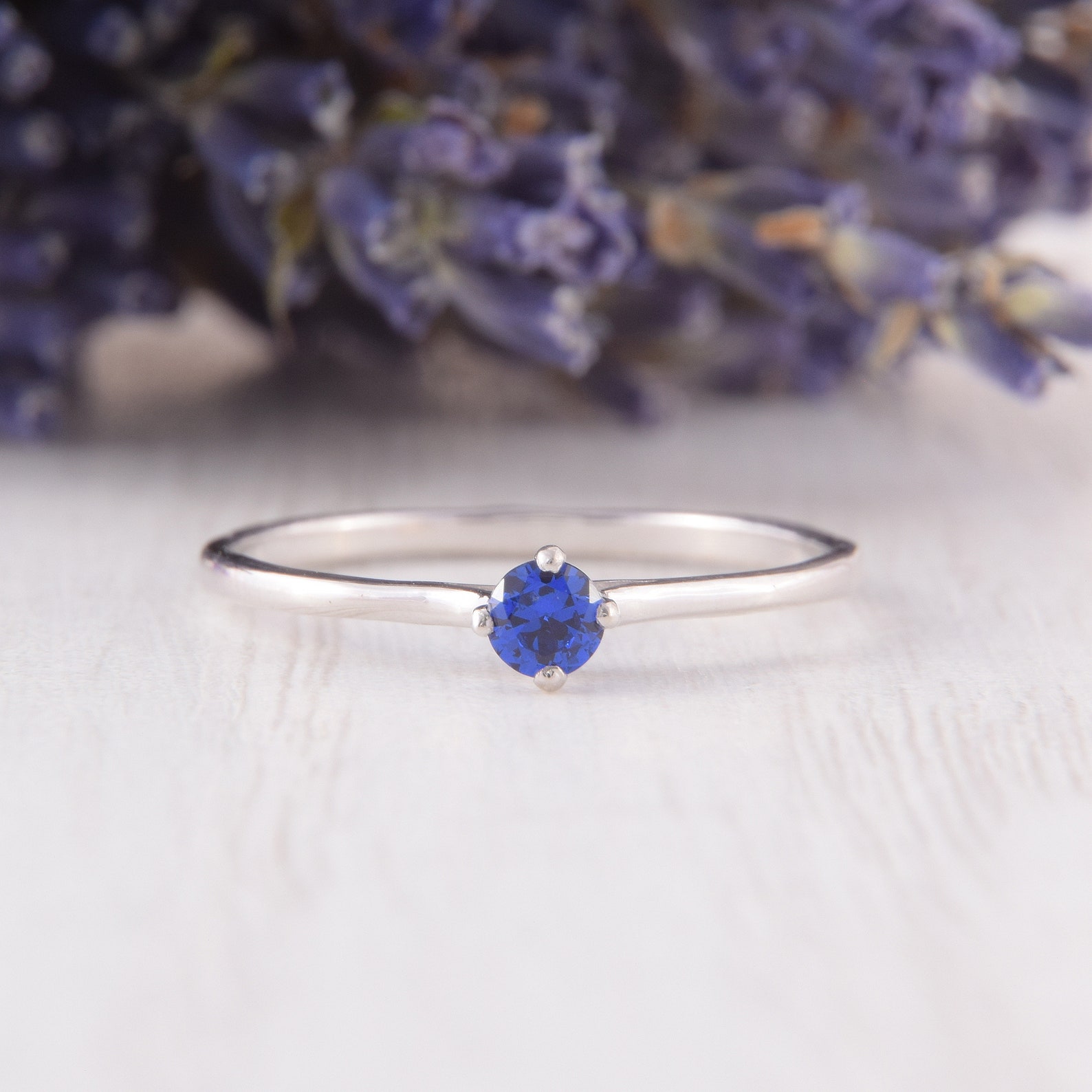 Sapphire Ring Minimalist Ring Promise Ring Elegant Ring - Etsy