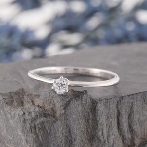 Small Minimalist Womens Silver Ring Delicate Promise Ring | Etsy