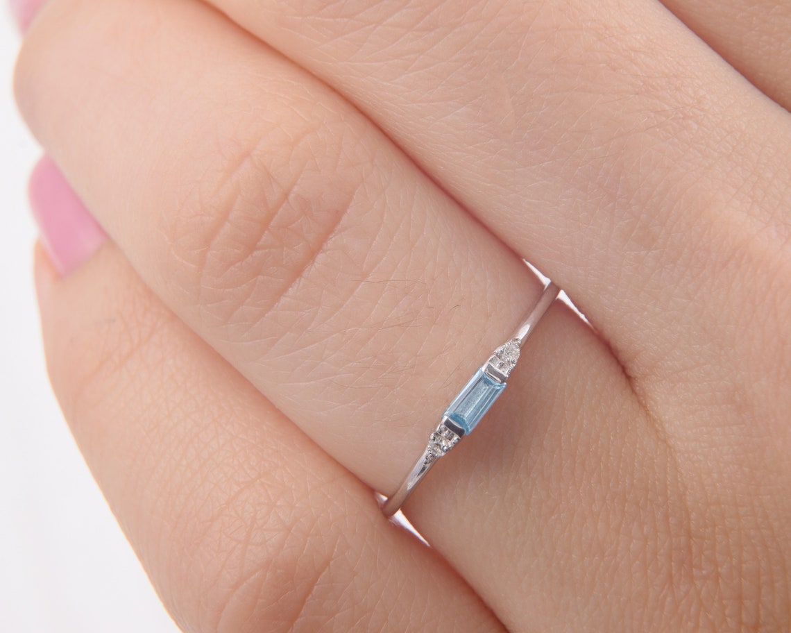 Zierlicher Topas SilberRing Damen Topas Versprechensring | Etsy