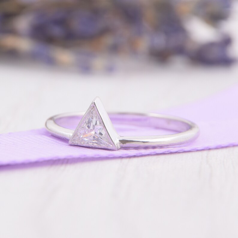 Unique Womens Promise Ring Triangle Ring Simple Dainty - Etsy
