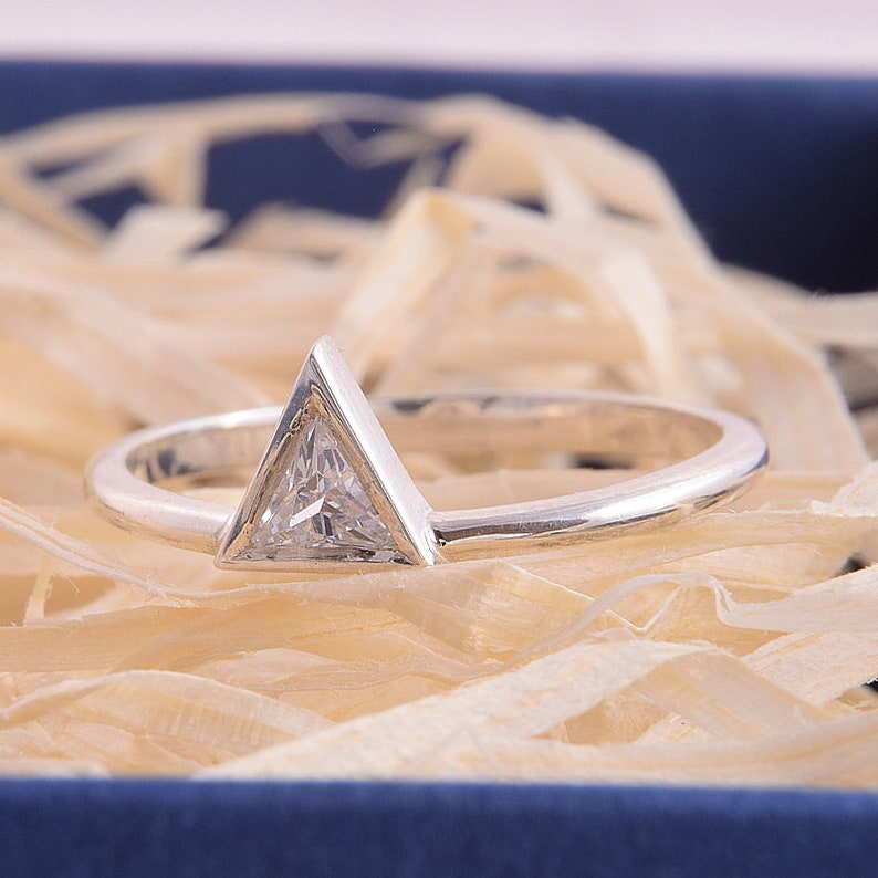 Unique Womens Promise Ring Triangle Ring Simple Dainty | Etsy