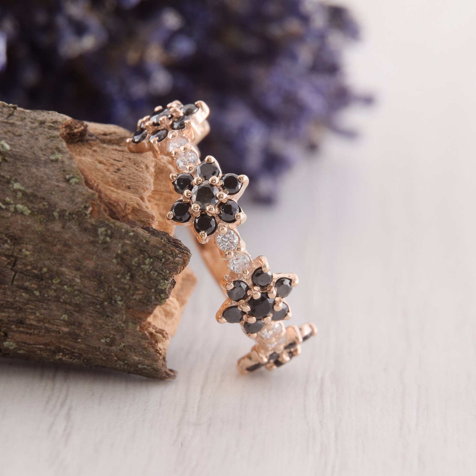 Unique Wedding Ring Wedding Ring Women Black Stone Ring | Etsy