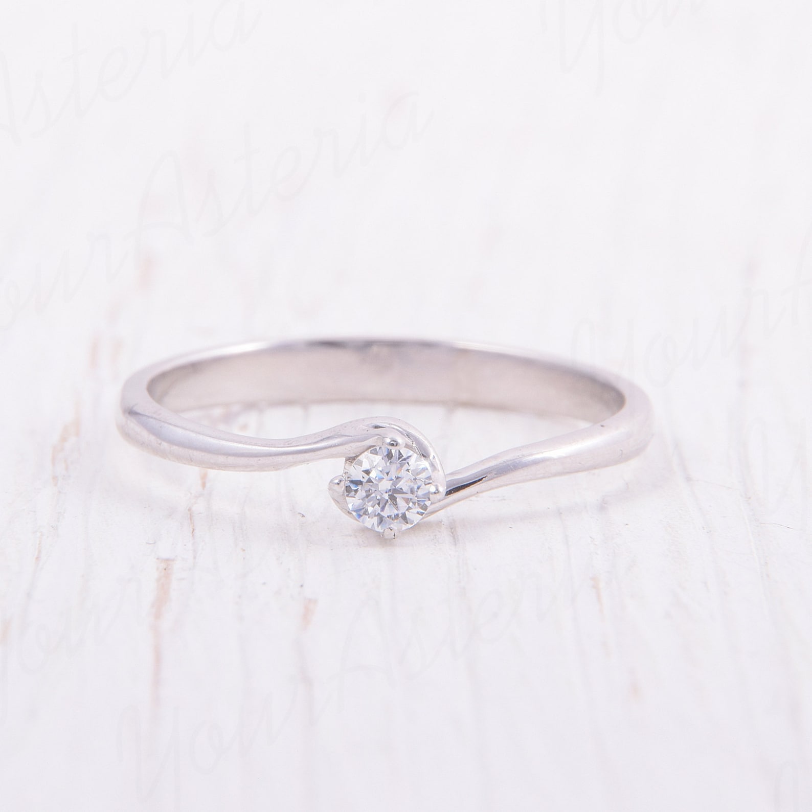 Simple Womens Silver Promise Ring With White Cubic Zirconia - Etsy