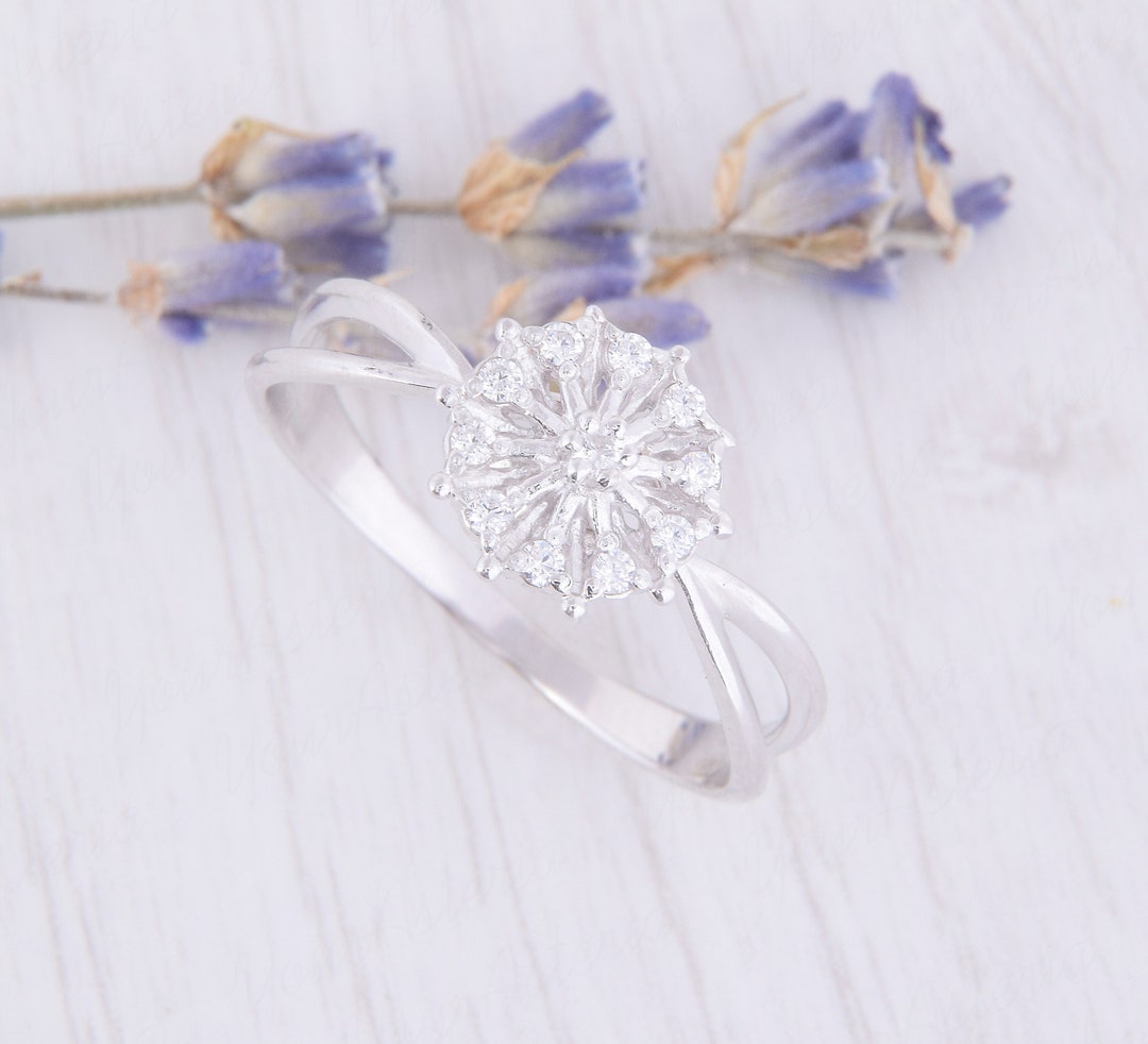 Unique Womens Flower Ring, Silver Flower Ring, Art Nouveau Ring, Flower ...