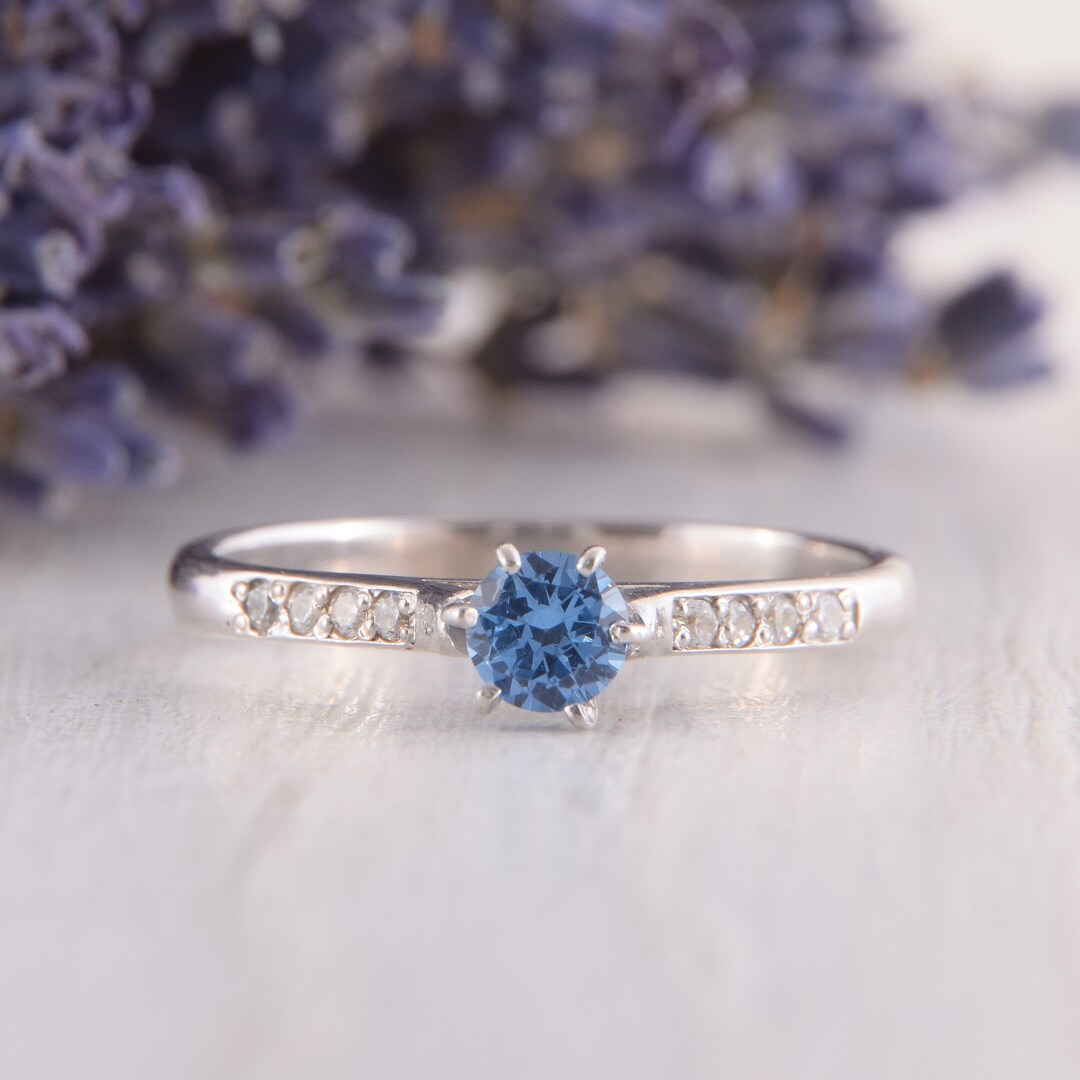 Unique Womens Topaz Engagement Ring, Unique Engagement Ring, Art Deco ...