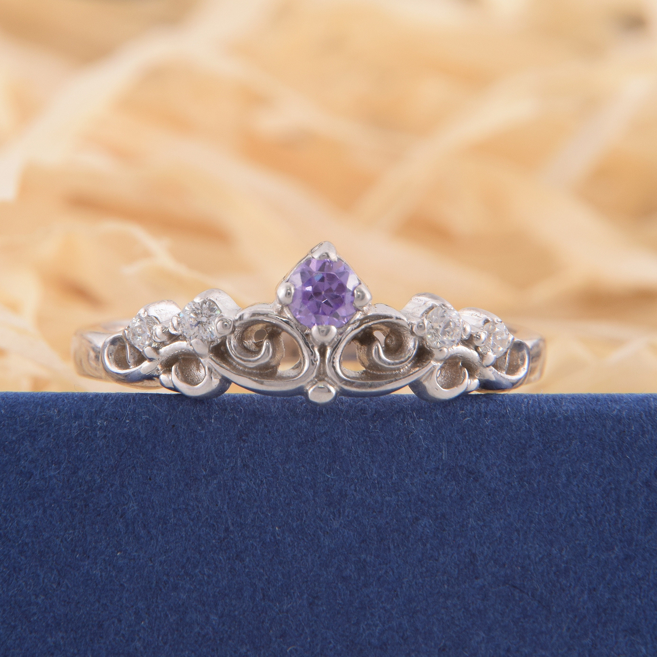 Amethyst ring Art deco ring Antique ring Tiara ring Crown | Etsy