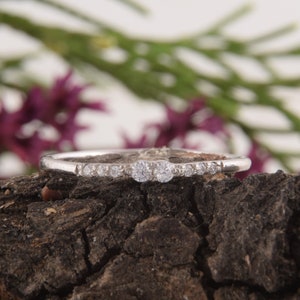 Small Dainty Promise Ring, White Topaz Ring, Minimalist Promise Ring ...