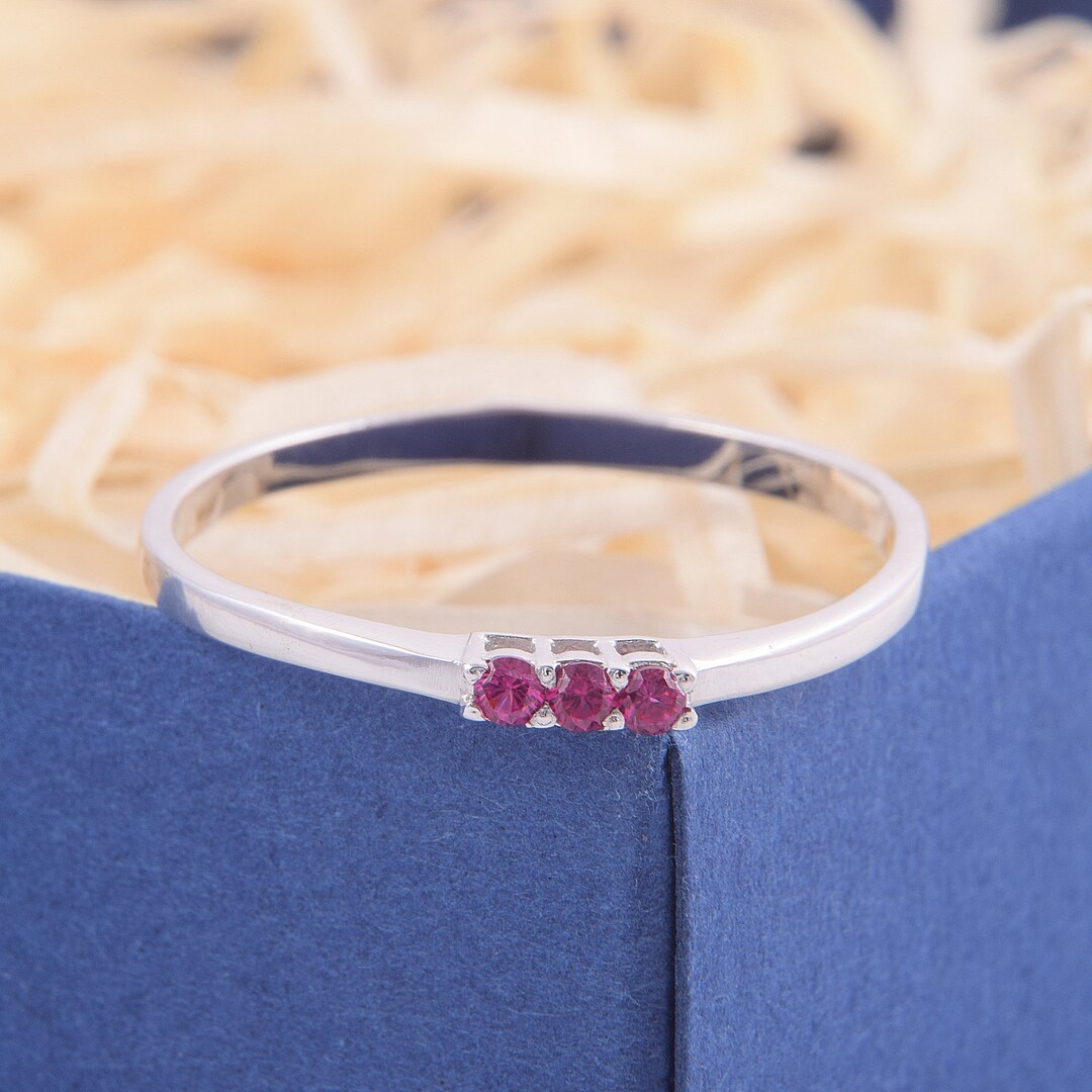 Small Minimalist Ruby Ring Delicate Ruby Ring Dainty Ruby - Etsy