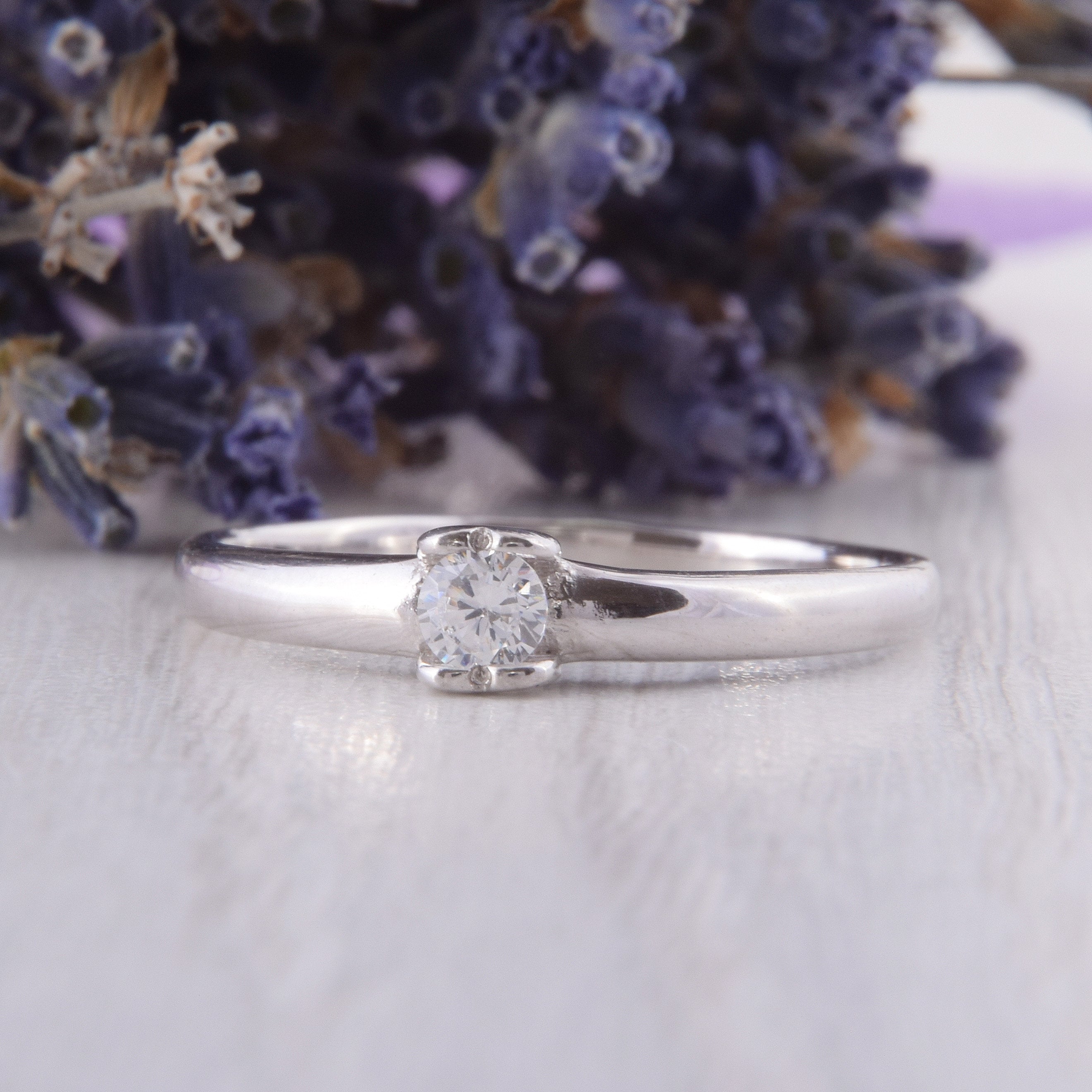 Simple Womens Silver Promise Ring Dainty Promise Ring - Etsy