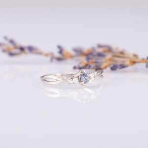 Dainty Minimalist Alexandrite Promise Ring for Her, Celtic Style ...