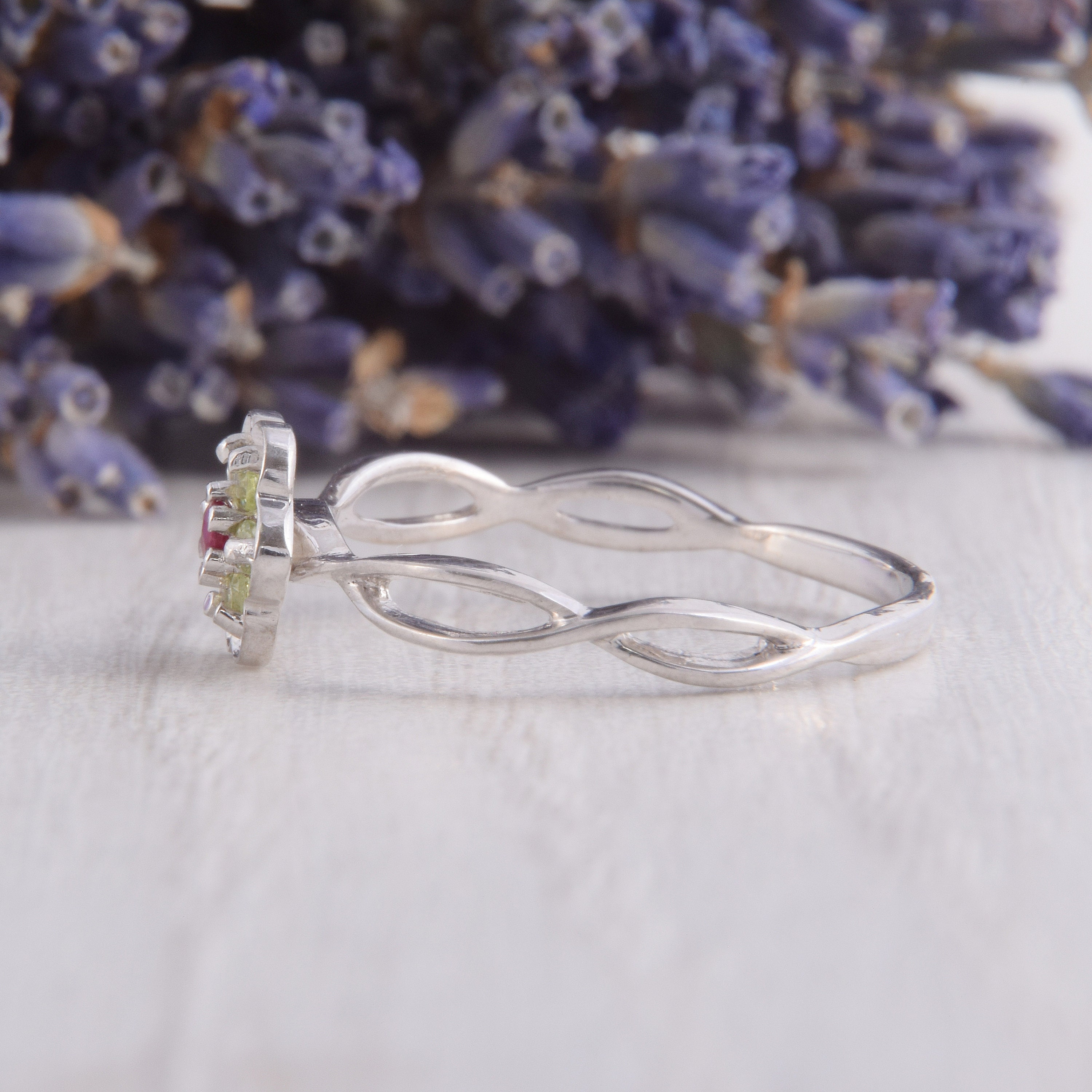 Small & dainty flower promise ring for her Delicate womens | Etsy