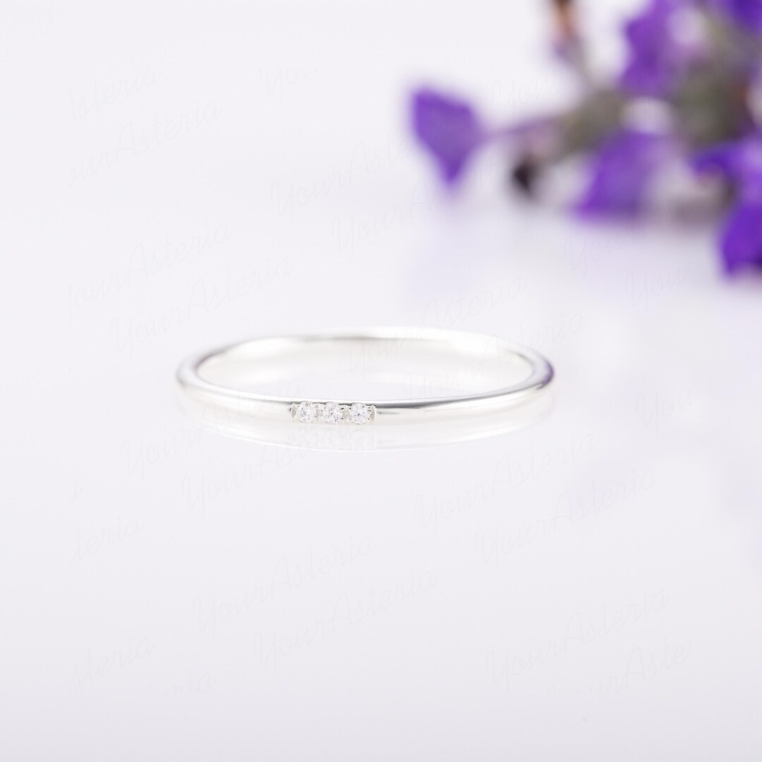 Simple Dainty Sterling Silver Promise Ring for Her, Women Delicate ...