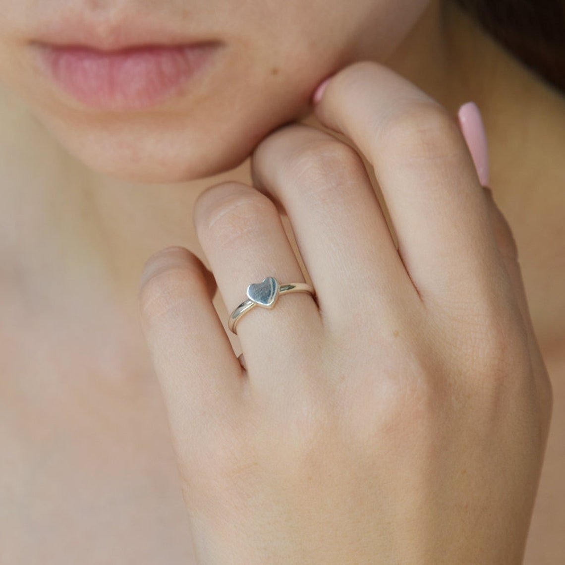 Everyday ring Dainty ring Heart ring Romantic ring Gift | Etsy