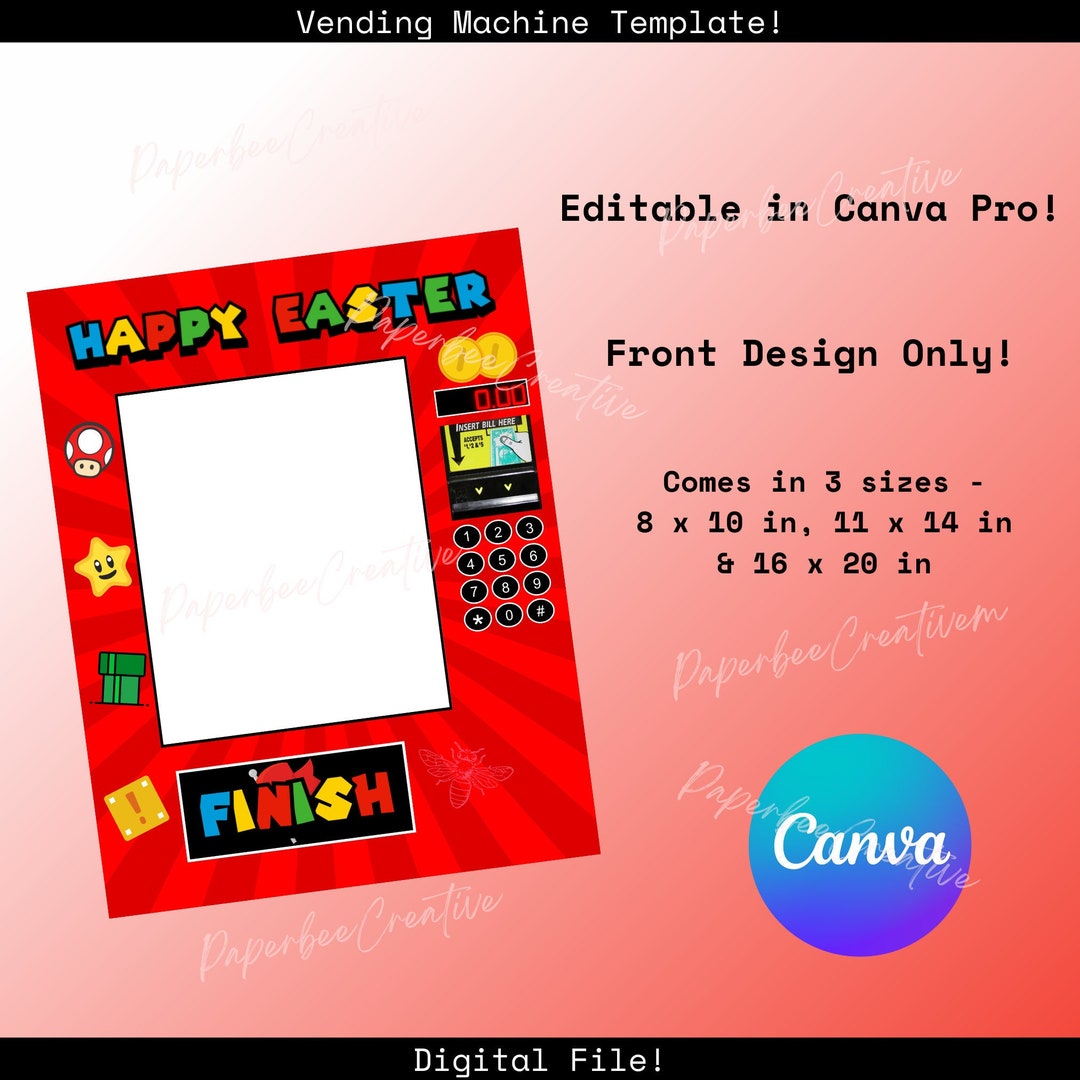 Super Mario Inspired Easter Vending Machine Template. Happy Easter Vending Machine. Birthday ...