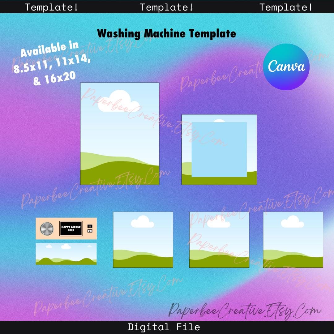 Washing Machine Template. Canva Editable Washing Machine. Canva Frame ...