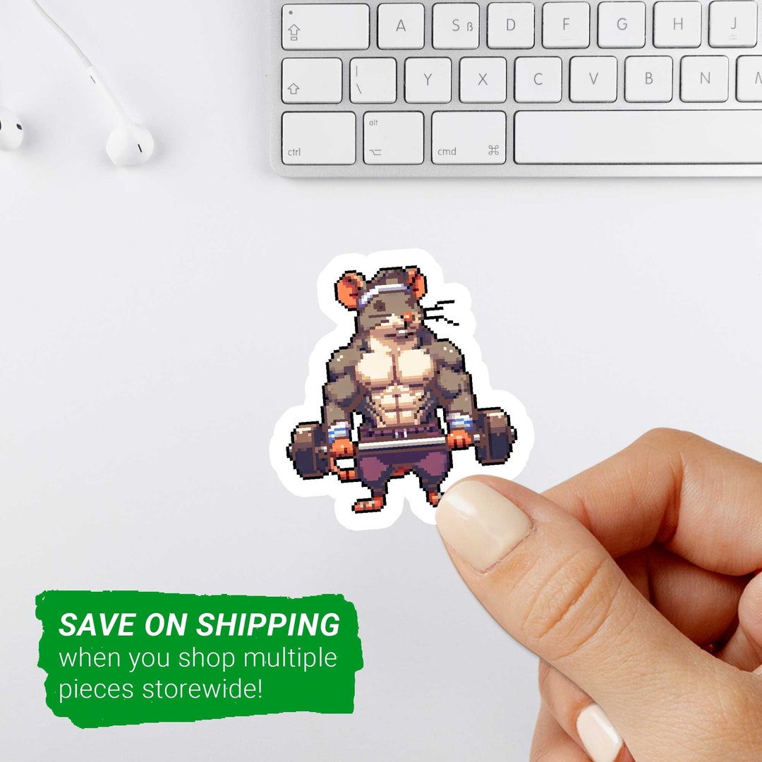 Gym Rat Sticker Fitness Enthusiast Workout Lover Bodybuilding Art
