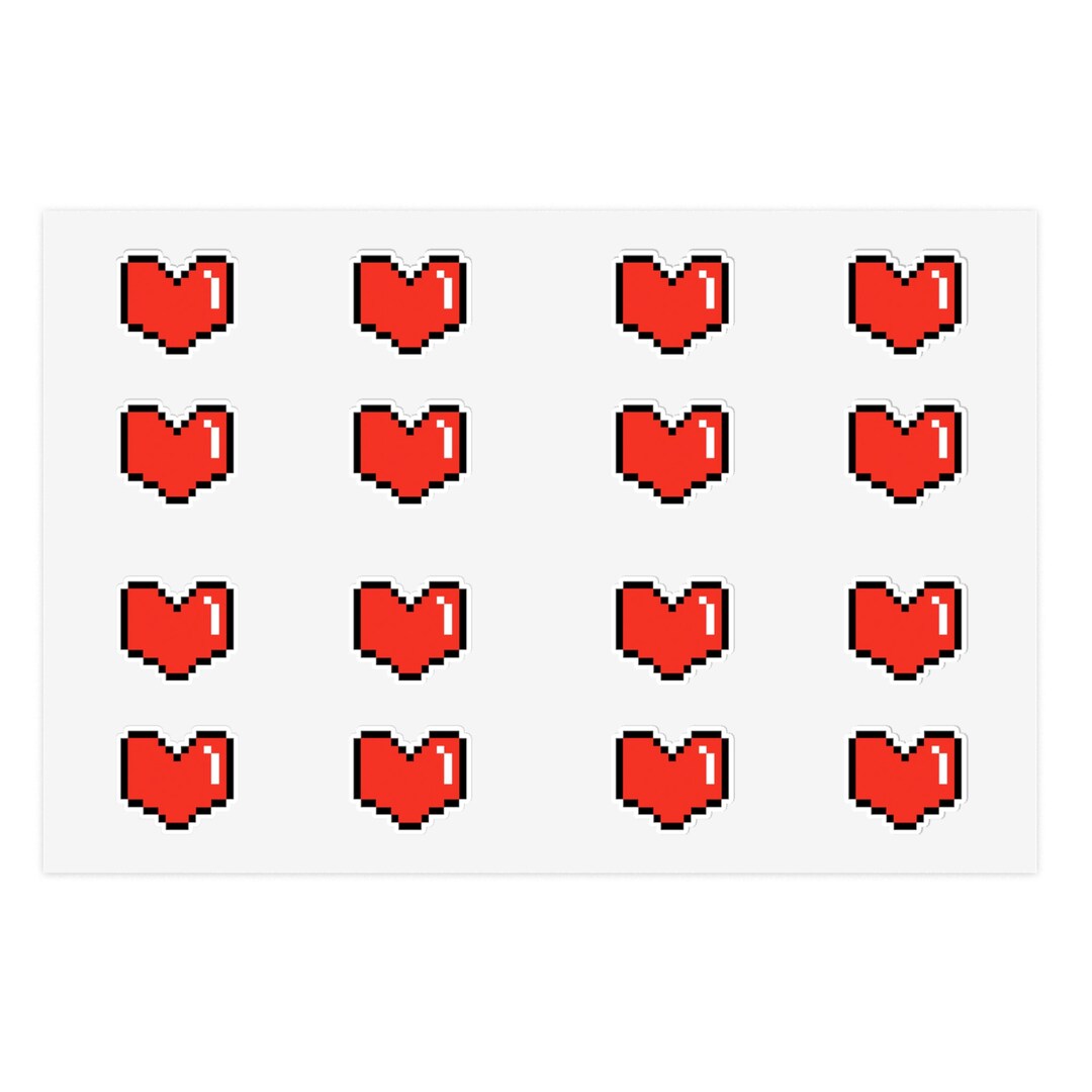Hearts Sticker Sheet Love Symbols, Romantic Decor, Valentine's Day ...