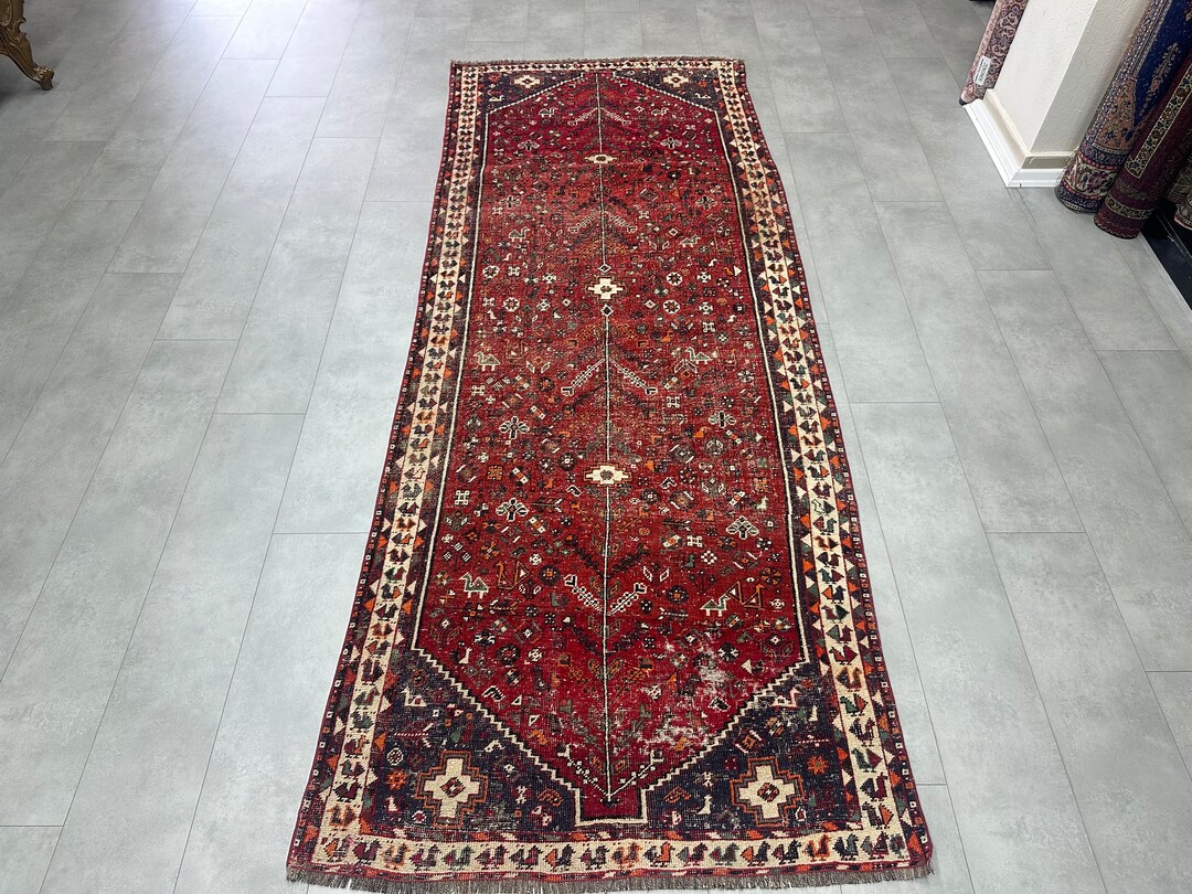 Persian Runner Rug , Red Persian Runner Rug , Persian Vintage Runner ...