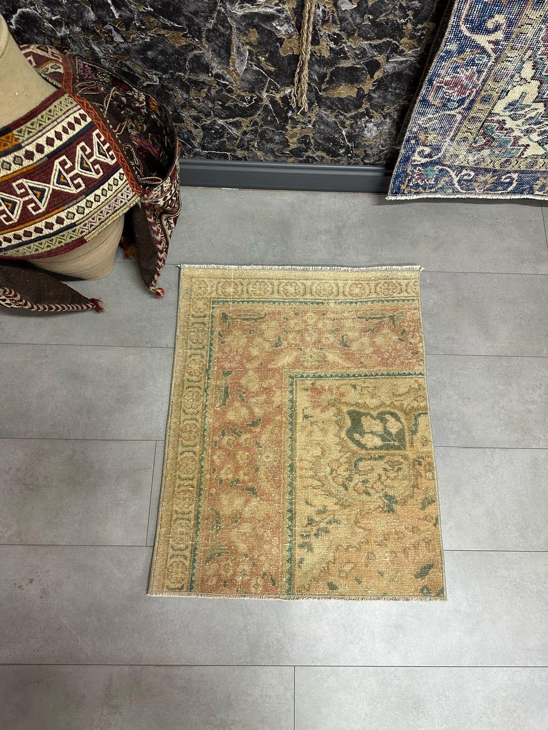 Entry Rug, Handwoven Vintage Turkish Welcome Mat, Turkish Doormat, Mini ...