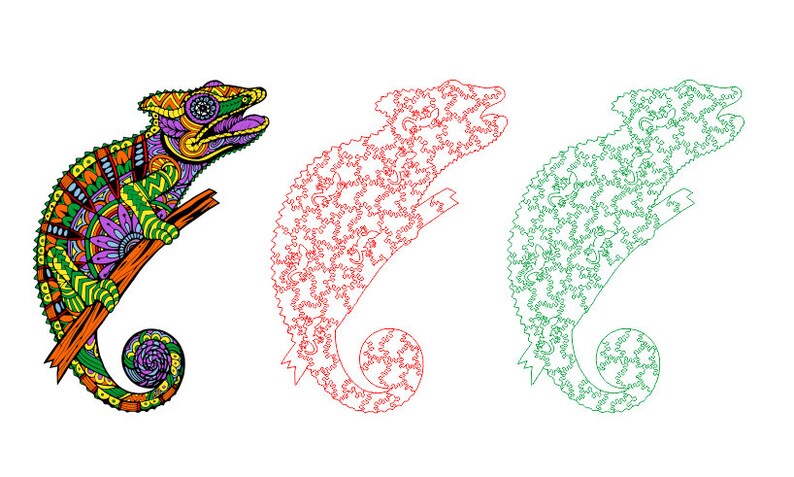 Laser Cut Files Puzzle Chameleon Glowforge Project Cnc - Etsy