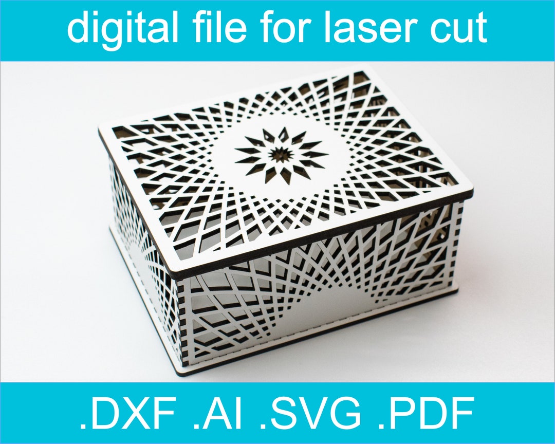 Laser Cut Files Box SVG Lasercut Vector for Glowforge Gift Box ...
